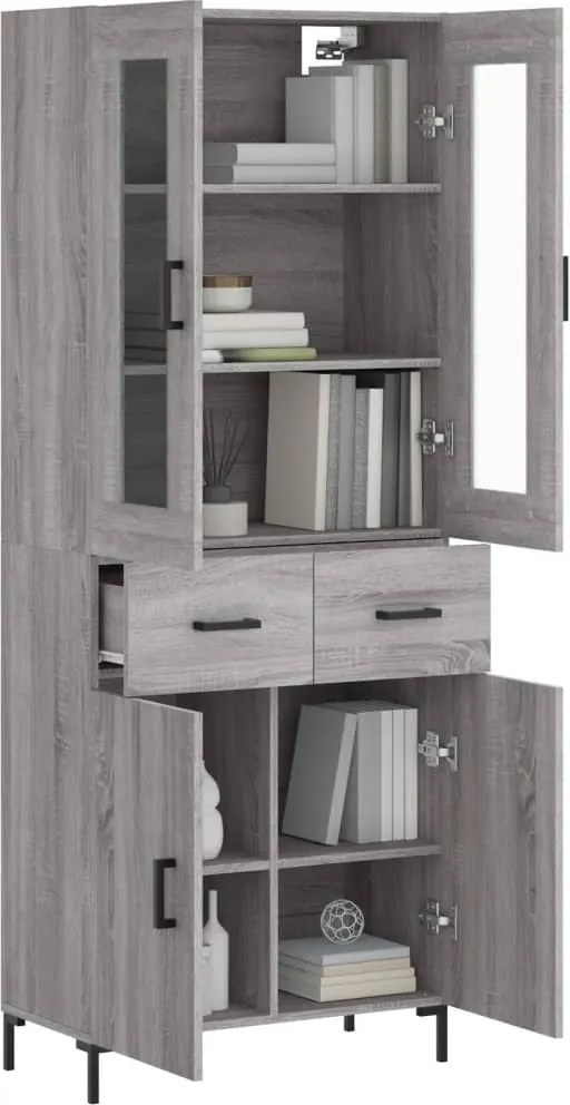 Skříň highboard šedá sonoma 69,5 x 34 x 180 cm kompozitní dřevo 3198535