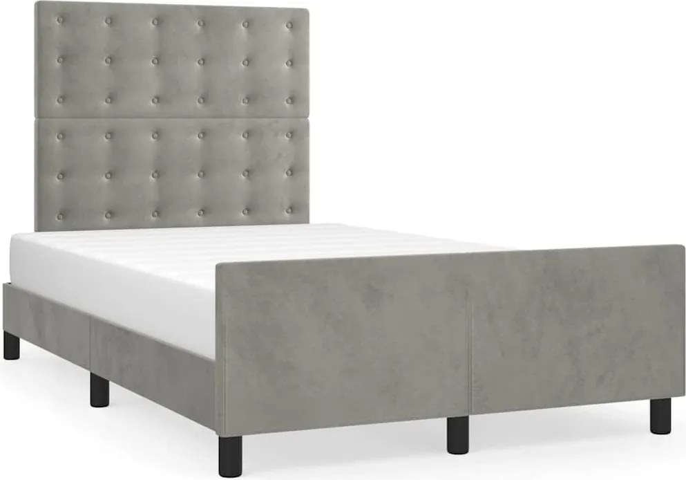 Rám postele bez matrace světle šedá 120 x 200 cm samet 3125989