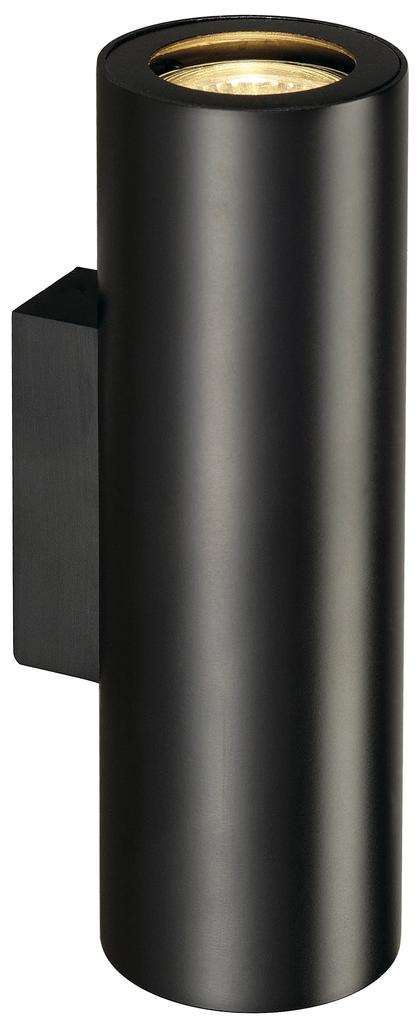 SLV 151800 Enola_B, černé nástěnné svítidlo, 2x50W GU10, výška 22cm