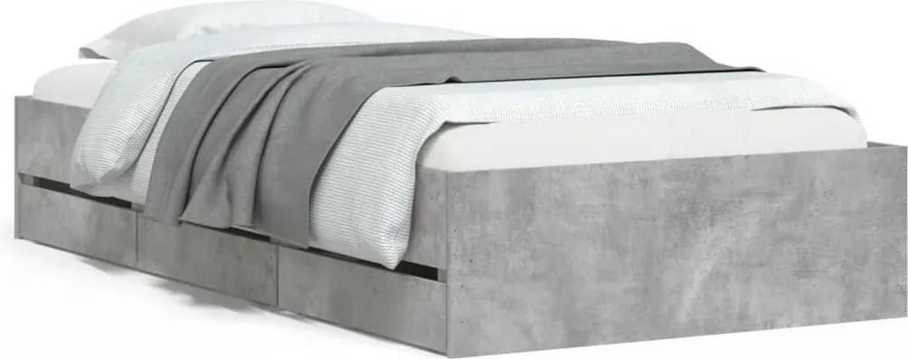 Rám postele se zásuvkami betonově šedý 75 x 190 cm kompozit 3207332