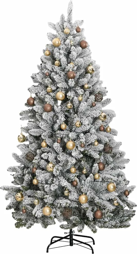 Umělý sklápěcí vánoční stromek s 300 LED a koulemi 210 cm 3210139