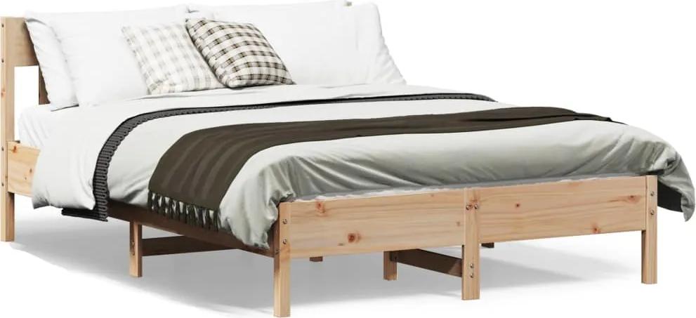 vidaXL Rám postele s čelem voskově 160x200 cm masivní borovice [3216206] Barva: Přírodní
