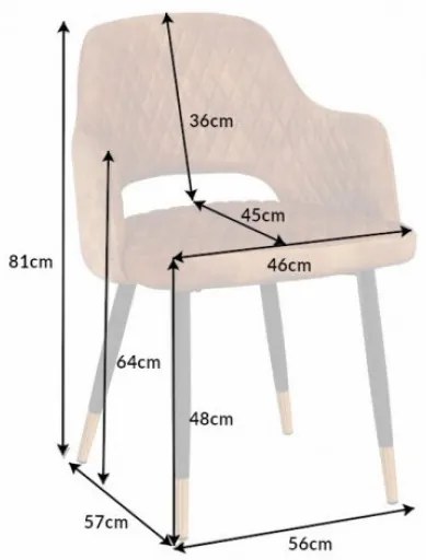 Designová židle Laney hořčicově žlutý samet