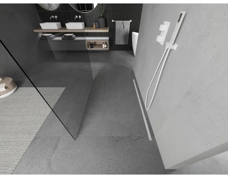Mexen Kioto, sprchová zástěna Walk-In 170 x 200 cm, 8mm čiré sklo, bílý profil, 800-170-002-20-00