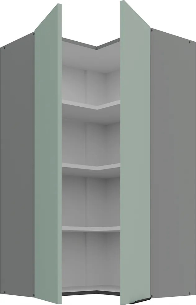 ARIA sa | horní kuchyňská skříňka 60x60 GN-108 2F (90°) rohová s policemi | EXTRA VYSOKÁ | 60x60 cm | antracit/aquamarine