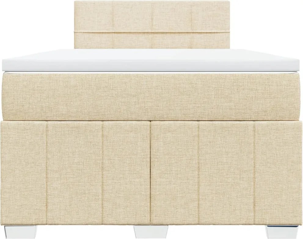 Box spring postel s matrací krémová 120x190 cm textil 3287012
