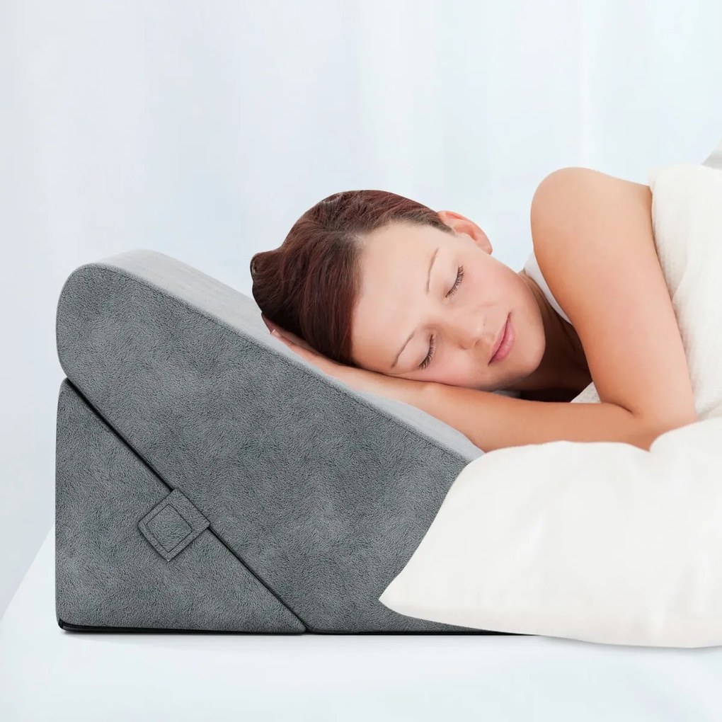 Costway Bed Wedge Polštář Nastavitelný Memory Foam Polštář naklápěcí Klínový