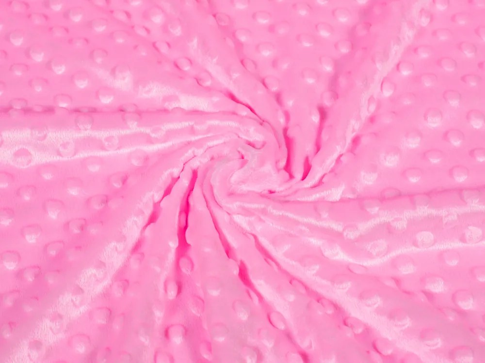 Biante Dětské povlečení do postýlky Minky 3D puntíky MKP-012 Sytě růžové Do postýlky 90x140 a 40x60 cm