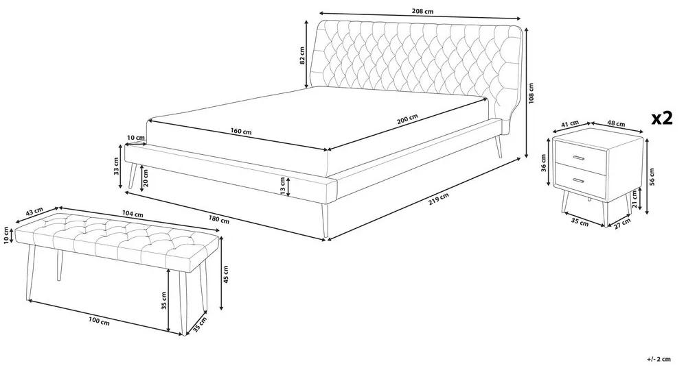 Ložnice ESONNA (s postelí 160x200 cm) (béžová). 1022639