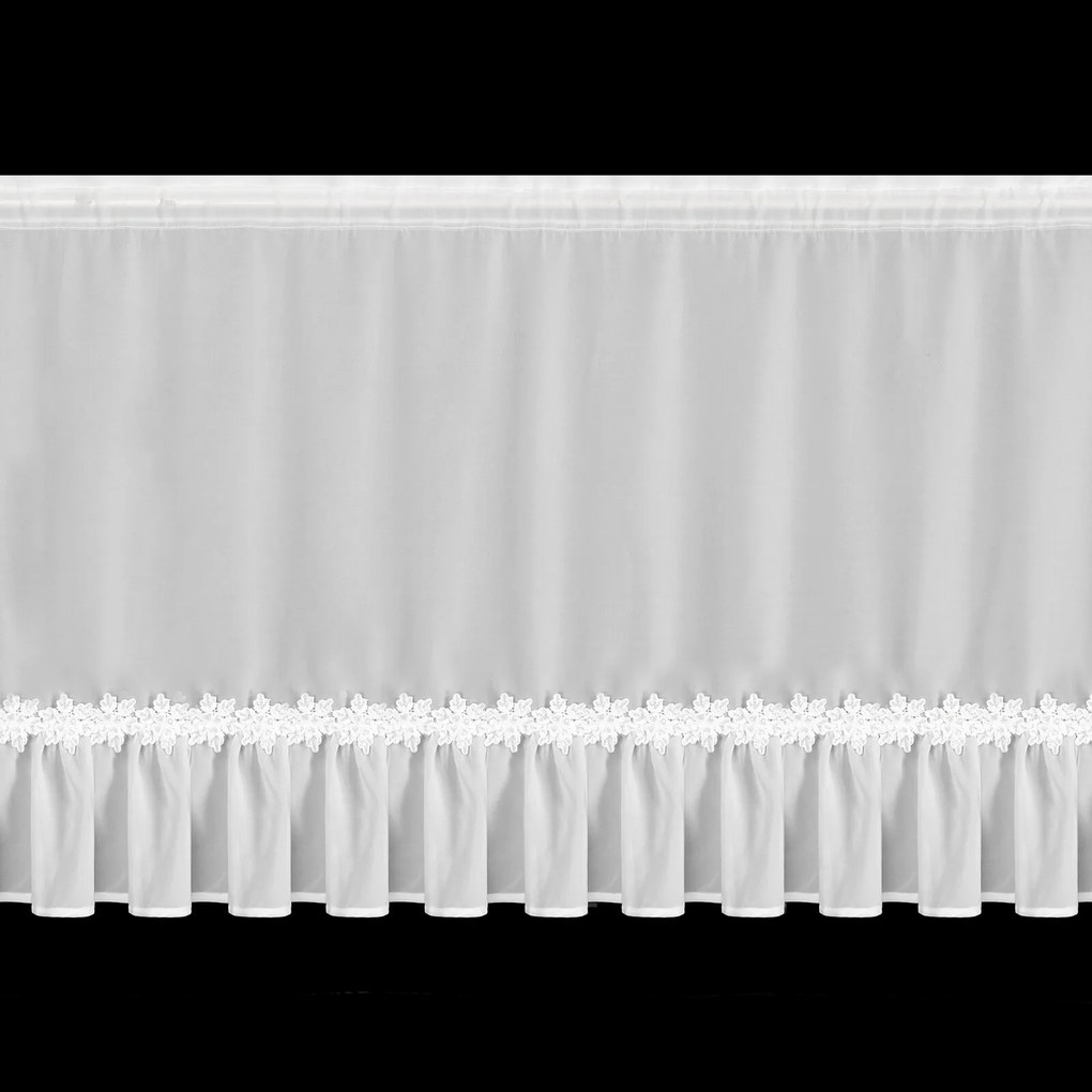 KRÁTKÁ VÁNOČNÍ ZÁCLONA NA PÁSCE FLAKE 150X70 CM BÍLÁ