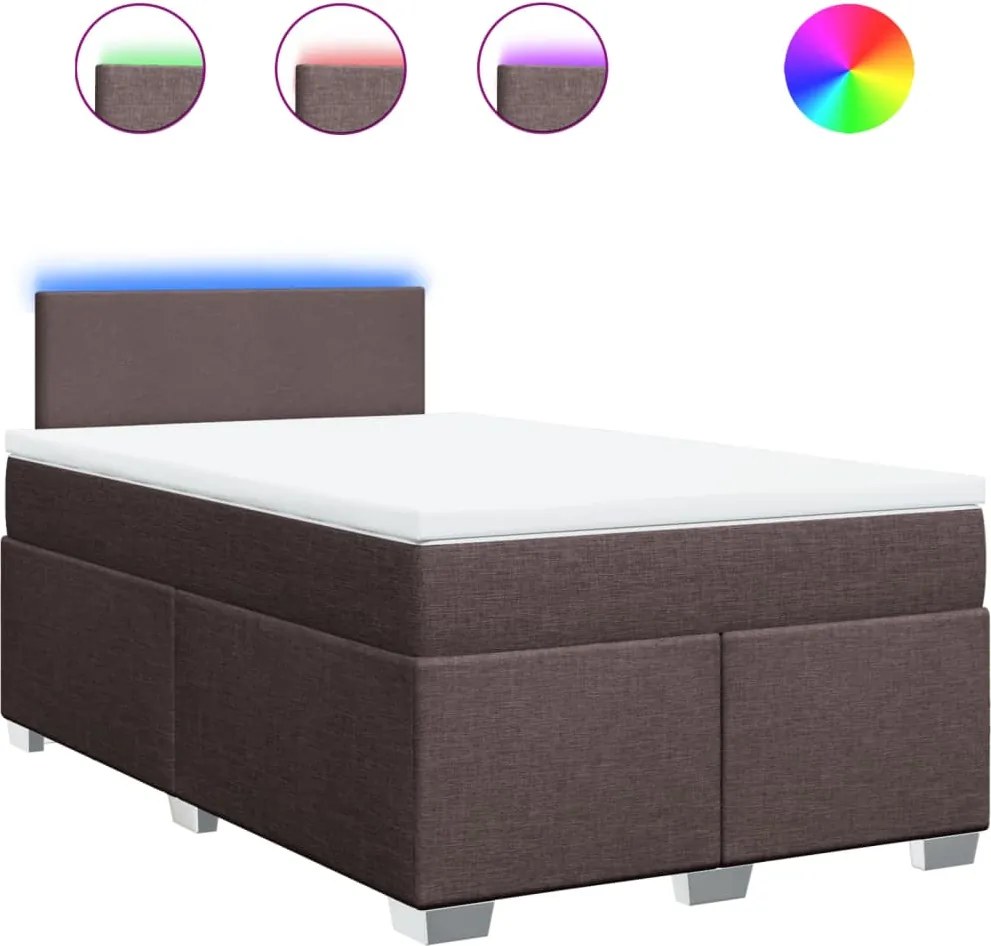 Box spring postel s matrací tmavě hnědá 120x190 cm textil 3288123