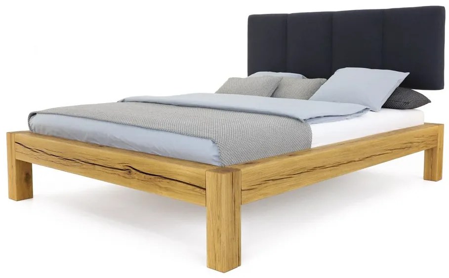 Dubová postel s opěradlem 140 x 200 cm URBAN FOREST 2