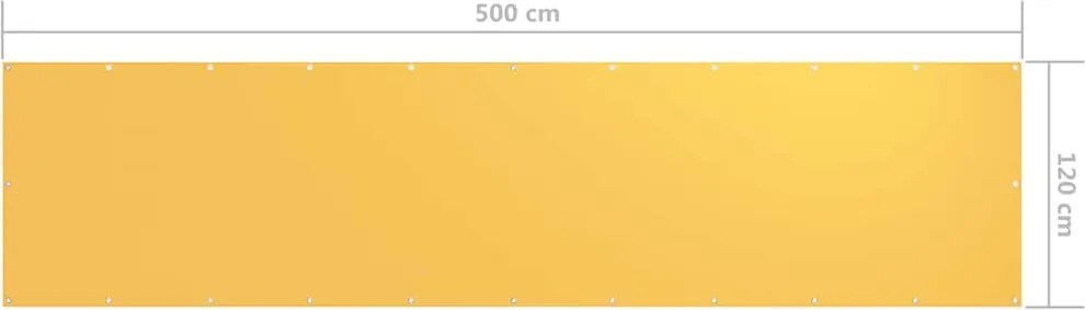Balkónová zástěna žlutá 120 x 500 cm oxfordská látka 135030
