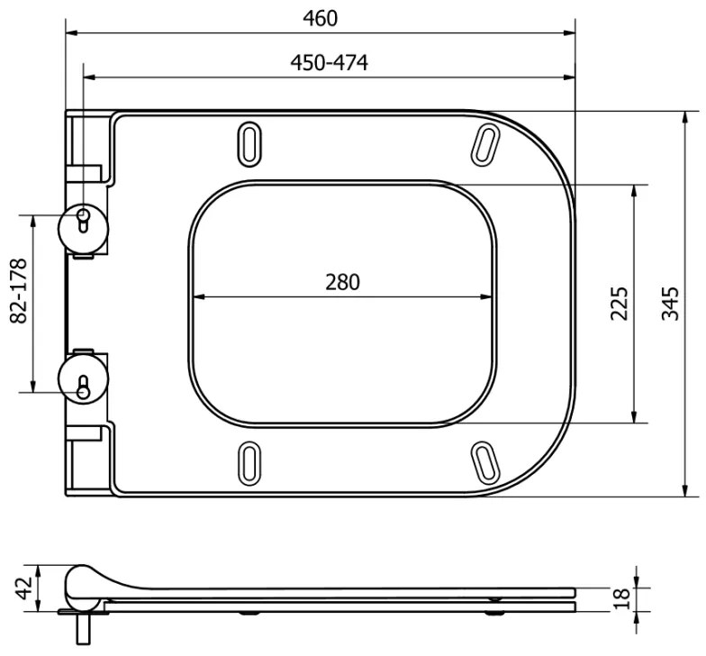 Mexen - WC sedátko SLIM DUROPLAST na wc mísu Teo, Elis (2138), soft-close, 39070100