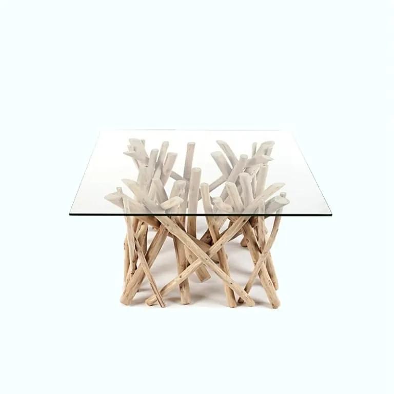 INV Konferenční stolek Gino, naplavené dříví přírodní 80cm