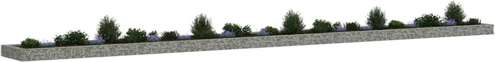 Gabionový vyvýšený záhon pozinkovaná ocel 1000 x 100 x 20 cm 151318
