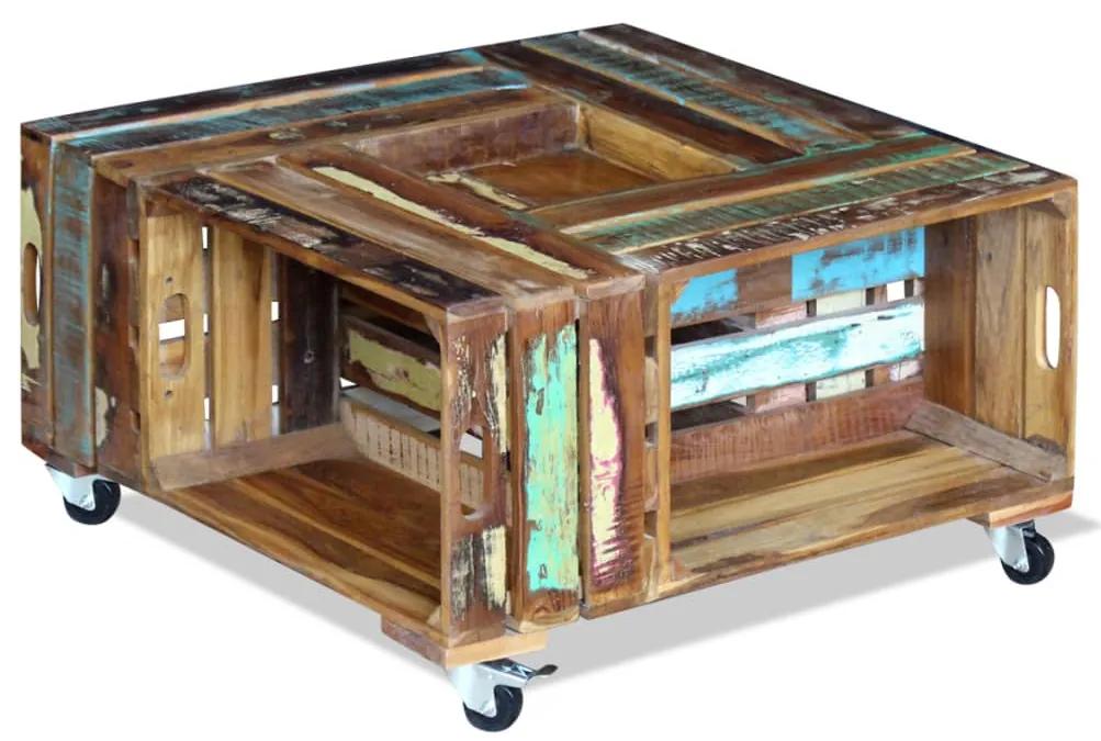 243306 vidaXL Konferenční stolek masivní recyklované dřevo 70x70x35 cm