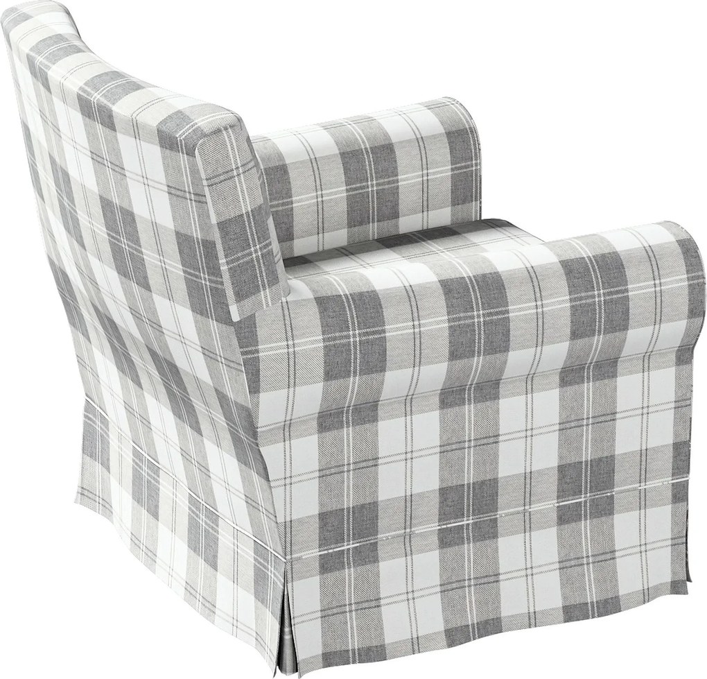 Potah na křeslo IKEA Ektorp Jennylund barva šedá látka pletený vzor, vzorované