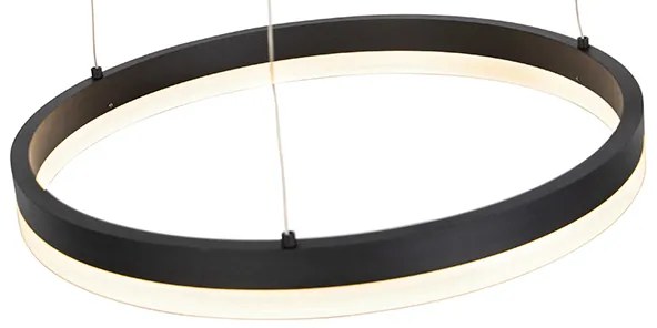 Designové závěsné svítidlo černé 40 cm vč. LED 3-stupňové stmívatelné - Anello