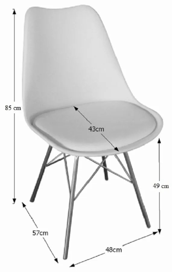 Židle, bílá / chrom, TAMORA
