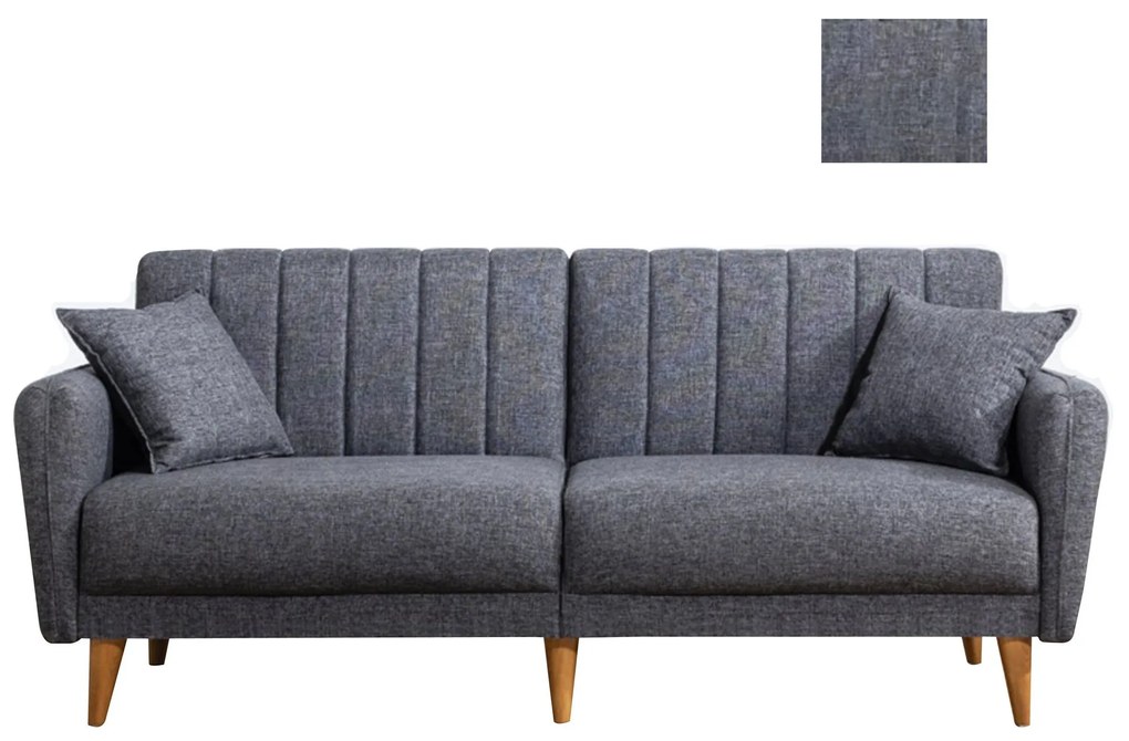 Atelier del Sofa 3-místná pohovka Aqua - Dark Grey, Tmavá Šedá