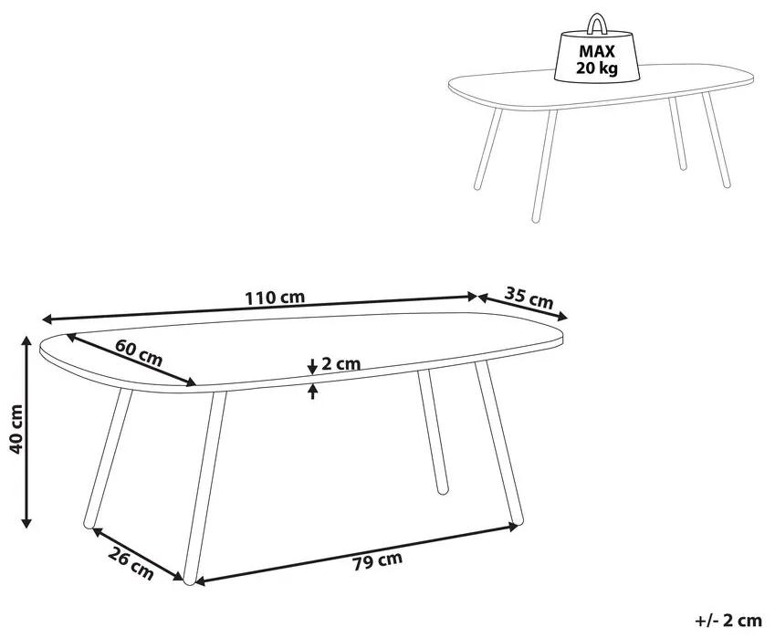 Konferenční stolek s mramorovým efektem bílý/černý BIDDLE Beliani