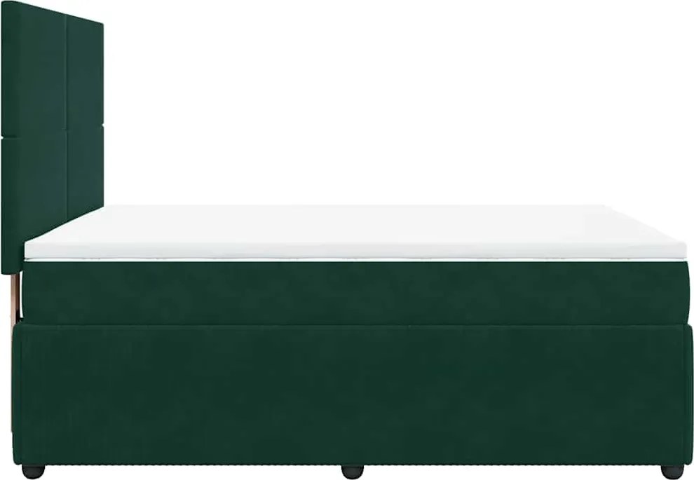Box spring postel s matrací tmavě zelená 160x200 cm samet 3294679