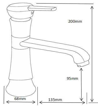 Mexen Rose - umyvadlová baterie, Černá,73300-70