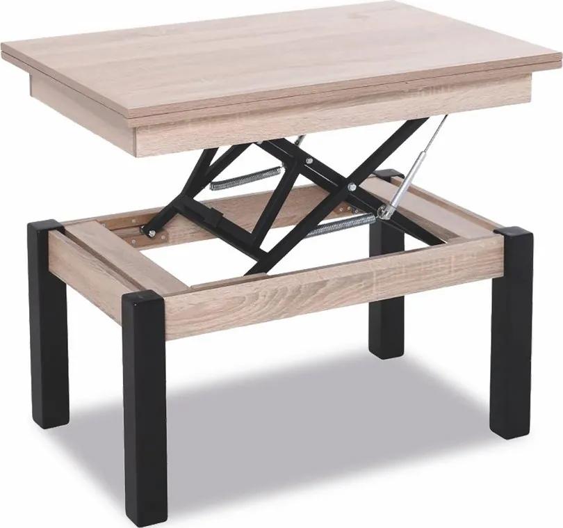 Casarredo - Komfort nábytek Konferenční stolek TRANSOFORMER se zvedacím mechanismem, dub sonoma