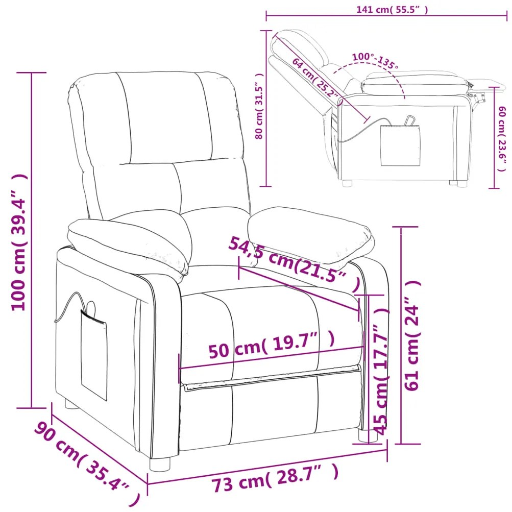 vidaXL Marketos Elektrické polohovací křeslo světle šedé textil