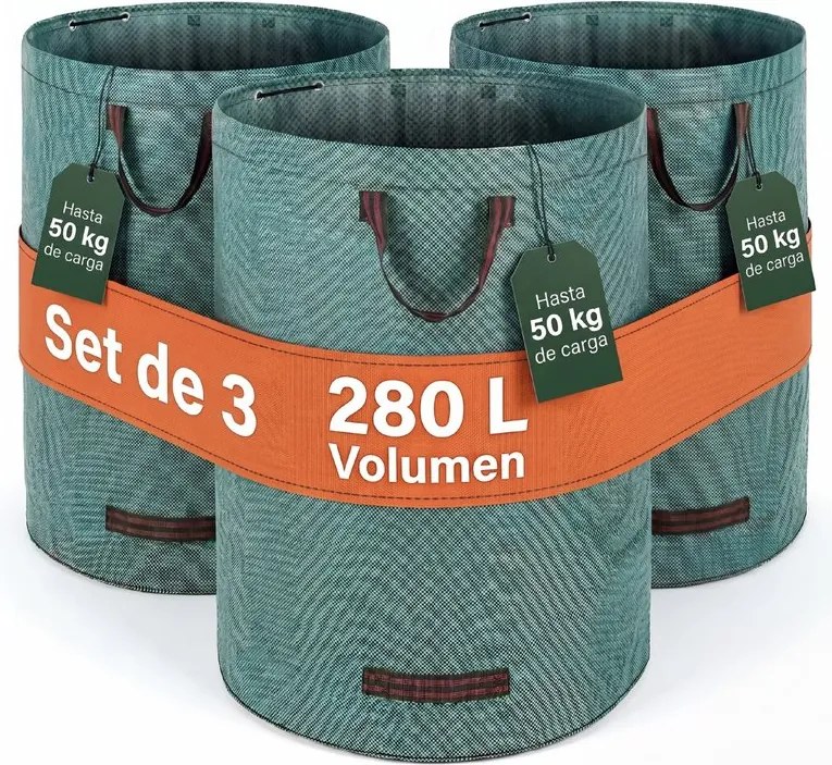 Zahradní taška sada 3 ks 280L max 50kg