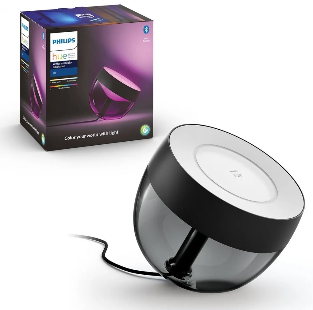 Stolní lampa philips hue iris černá