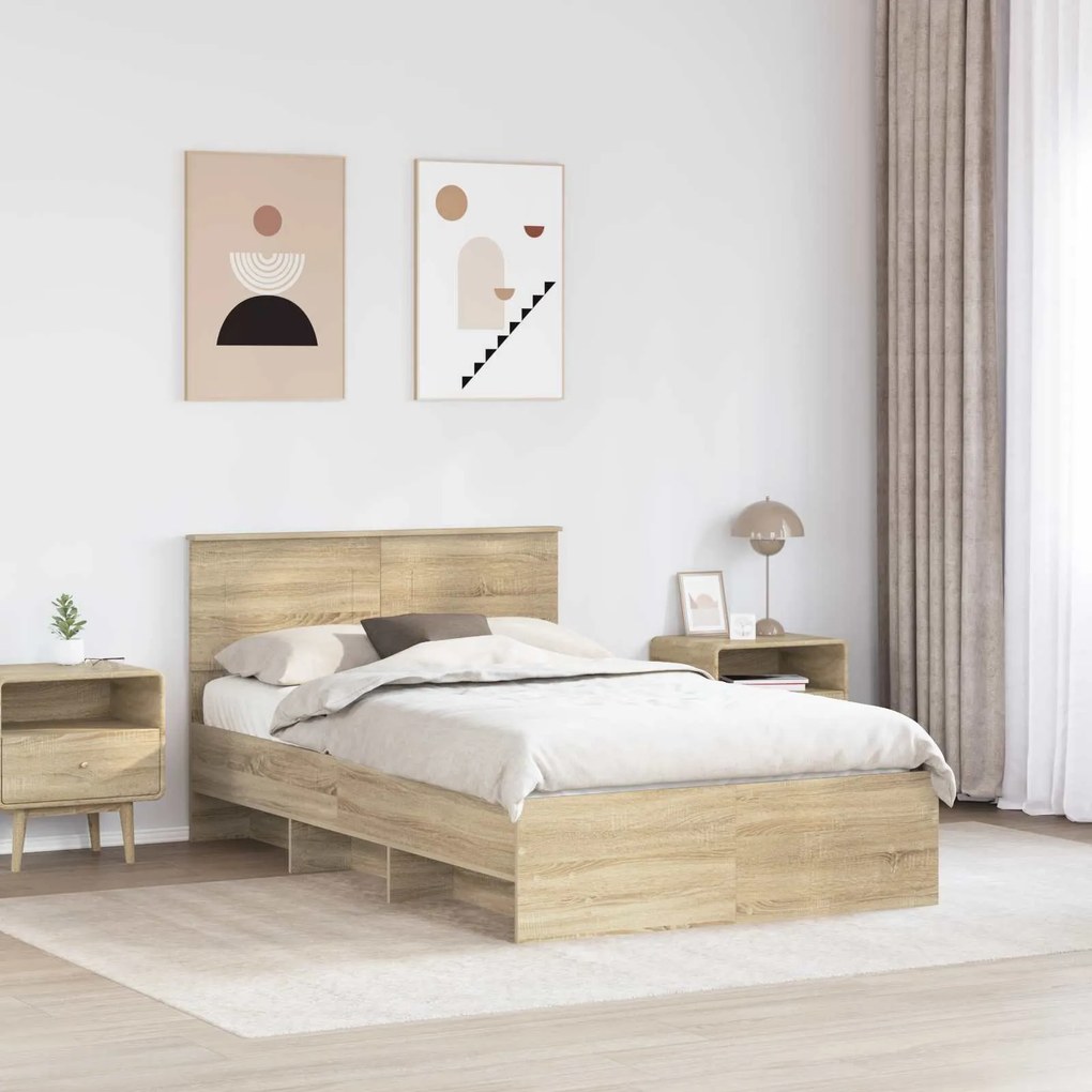 Rám postele s čelo Sonoma dub 120 x 123 cm Kompozitní dřevo 3408874