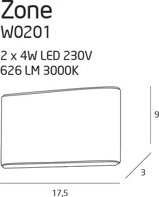 Nástěnné LED osvětlení MAXlight ZONE W0201