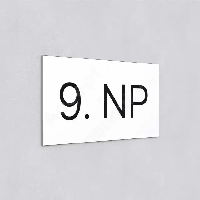 ACCEPT Označení podlaží "9. NP" - stříbrná tabulka - černý popis