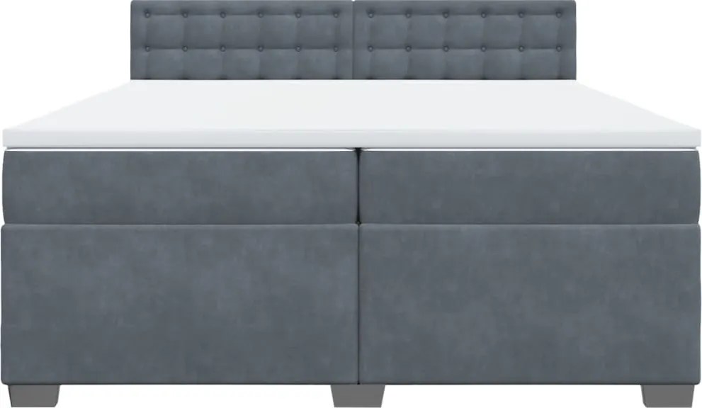 Box spring postel s matrací tmavě šedá 200x200 cm samet 3286415