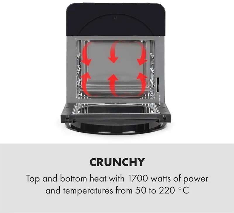 Klarstein AeroVital Easy Touch, horkovzdušná fritéza, 1700 W, 14 l, 16 programů, černá