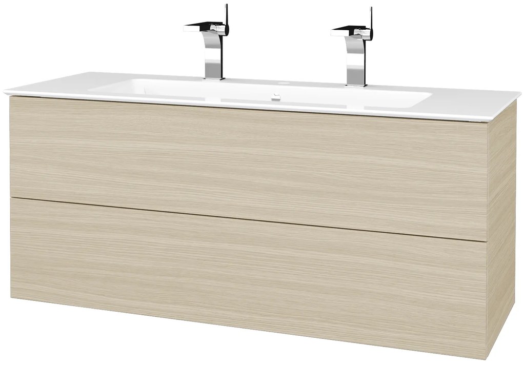 Dřevojas Koupelnová skříň VARIANTE SZZ2 120 (umyvadlo Pura) Varianta: N01 Bílá lesk / L03 Antracit vysoký lesk