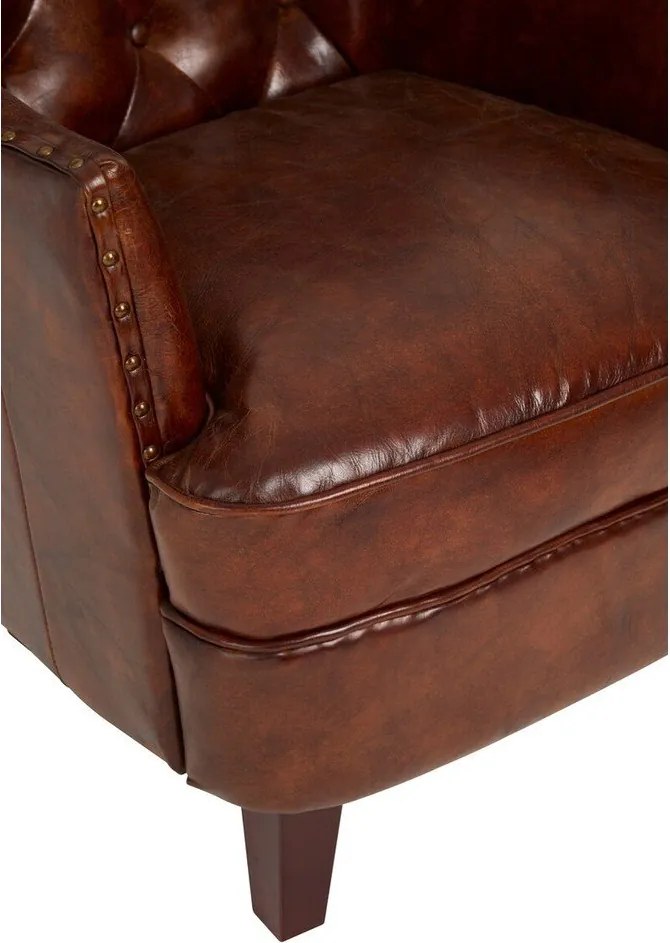Hnědé kožené křeslo Victor – Premier Housewares