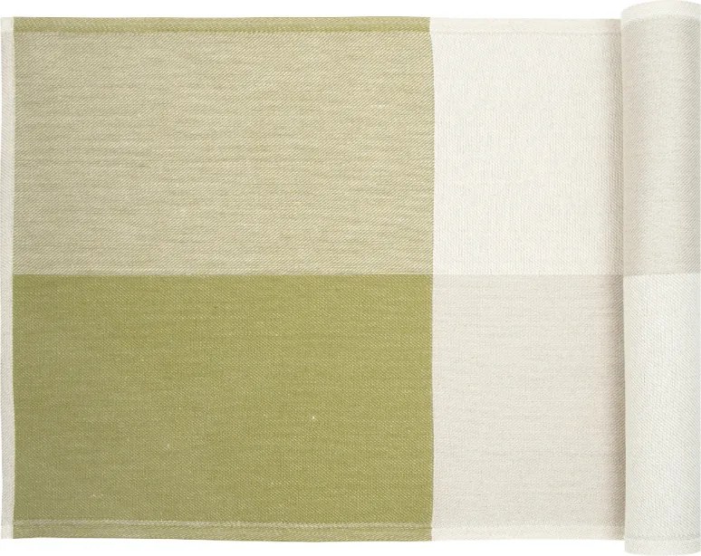 Podložka do sauny Saaristo 48x150, len-zeleno-bílá