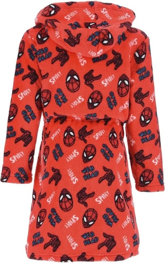 Dětský / chlapecký coral fleece župan s kapucí Spidey, EU 98 Červená