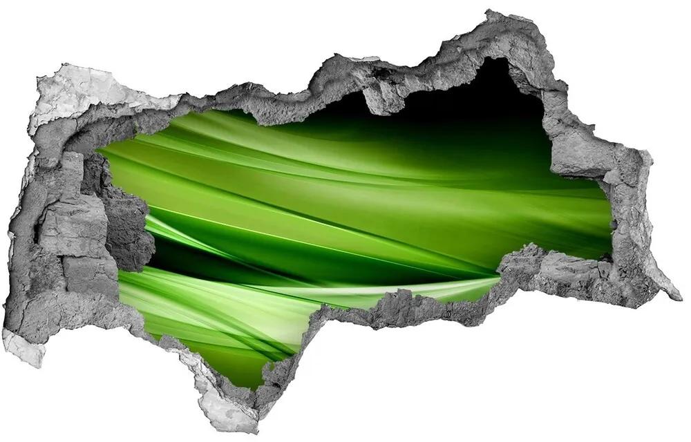 Wallmuralia Samolepící díra zeď 3D Zelené vlny pozadí 95x73 cm