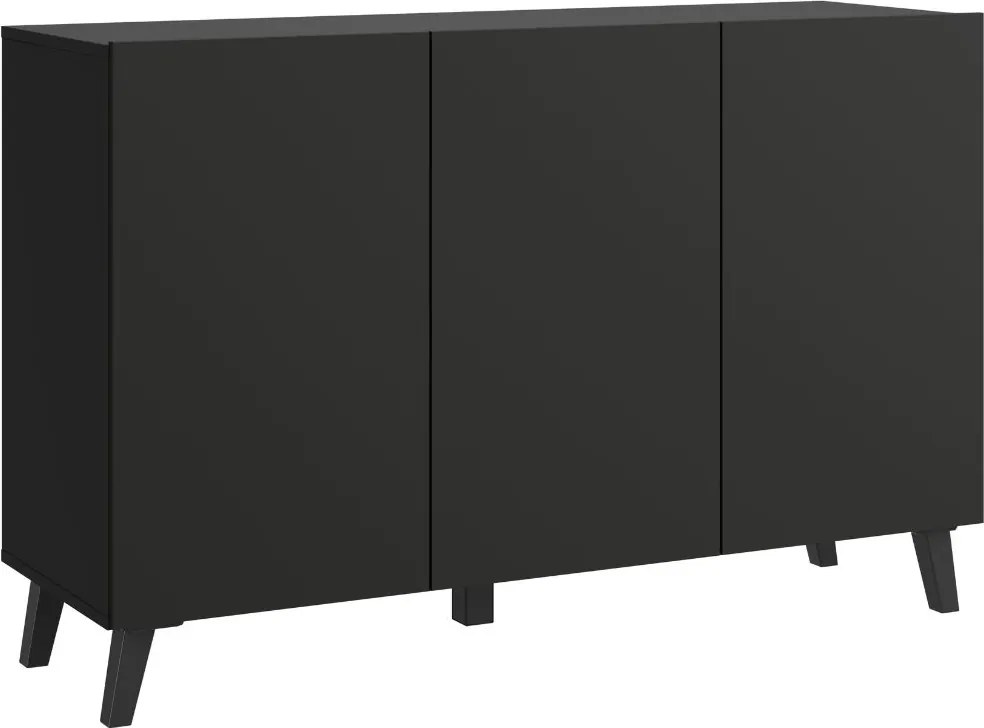 Klasická černá komoda 120 cm na nožkách Phuket SB120