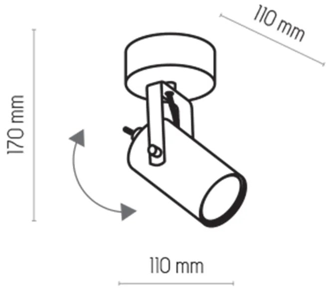 TK LIGHTING Bodové svítidlo - REDO 2793, Ø 11 cm, 230V/10W/1xGU10, zlatá/černá