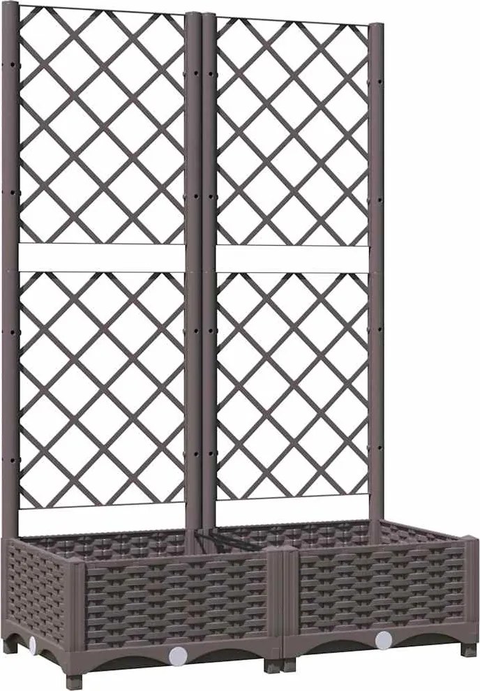 Zahradní truhlík s treláží hnědý 80 x 40 x 121,5 cm PP 318260
