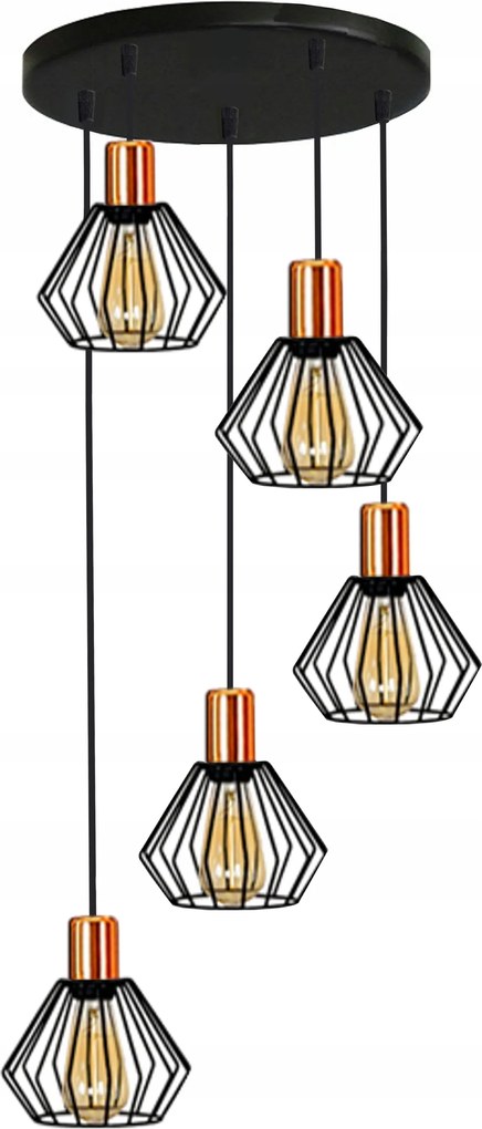 Stropní Svítidlo, Lustr Do Obývacího Pokoje Černá 001-10 Km