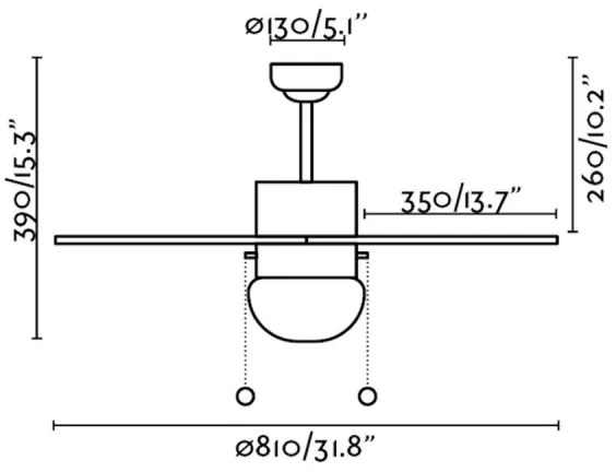 FARO 33179 - Stropní ventilátor PALAO 1xE14/40W/230V
