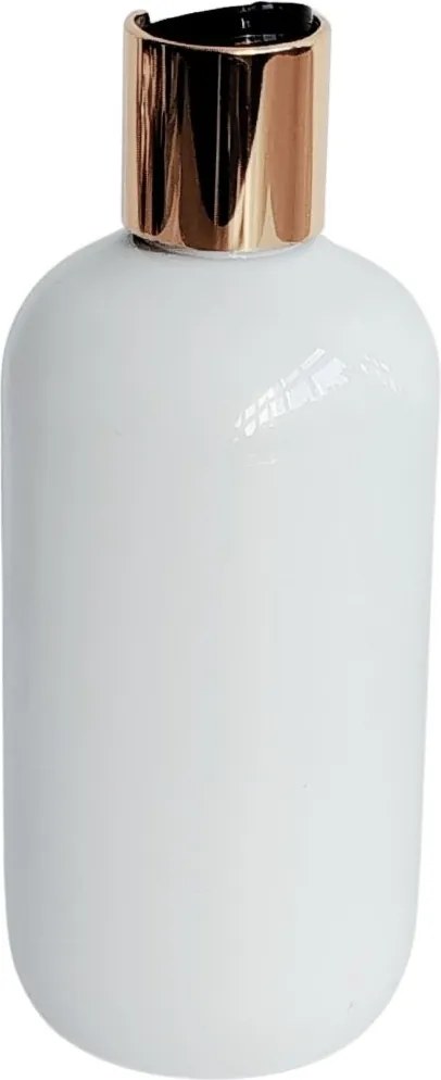Dávkovač na mýdlo 300 ml bílý s černo-zlatým DISC TOP BELA