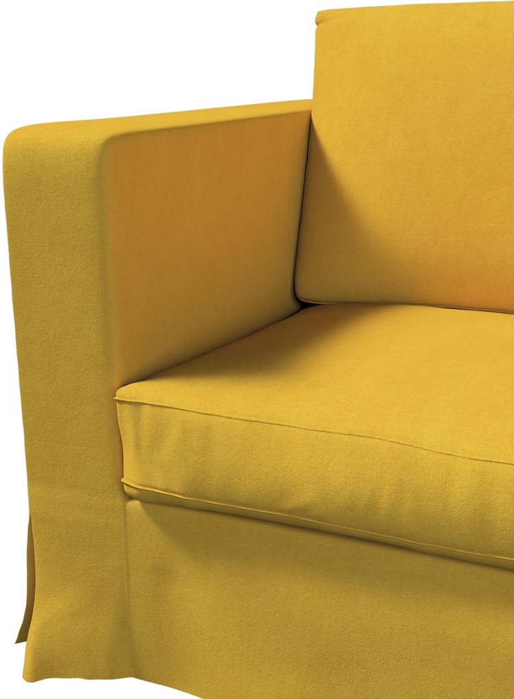 Potah na pohovku IKEA Karlanda 3-místná nerozkládací, dlouhý barva žlutá látka pletený vzor