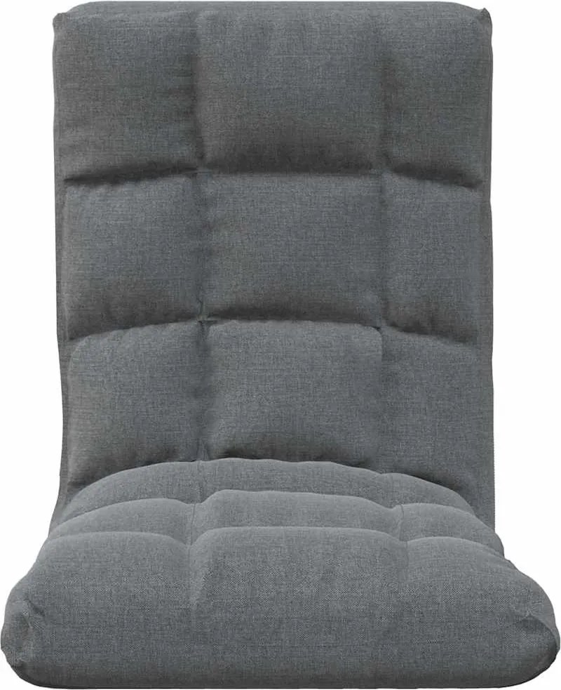 Skládací lenoška na podlahu světle šedá textil 336584